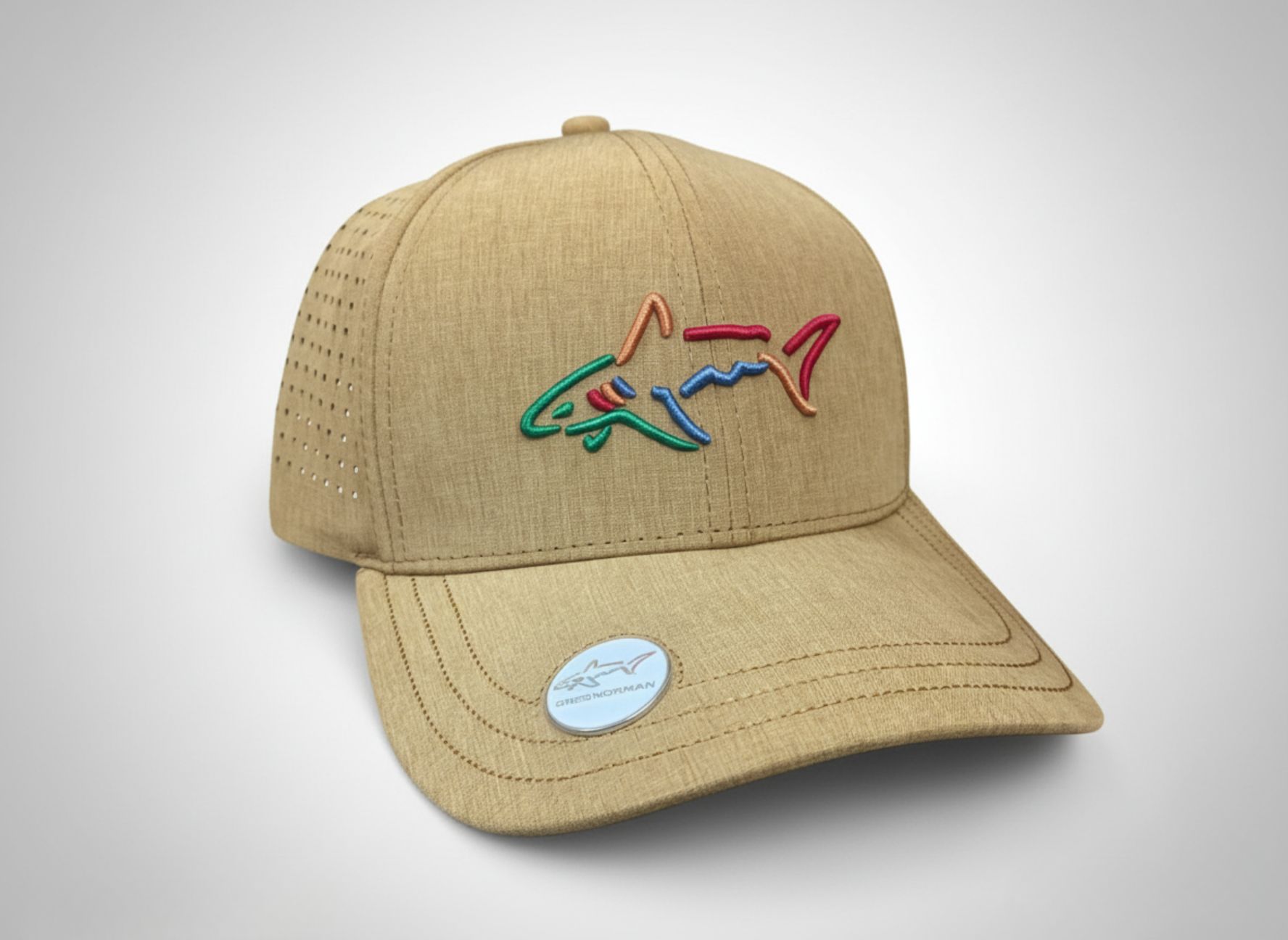 Greg Norman Men's Shark Logo Premium Golf Cap with Marker- Asiansports ...